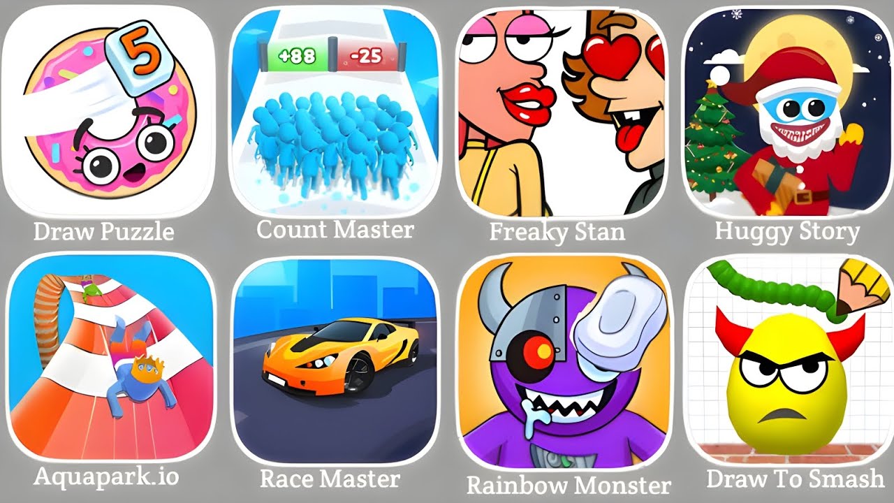 Draw Puzzle, Count Master, Freaky Stan, Huggy Story, Aquapark.io, Race ...