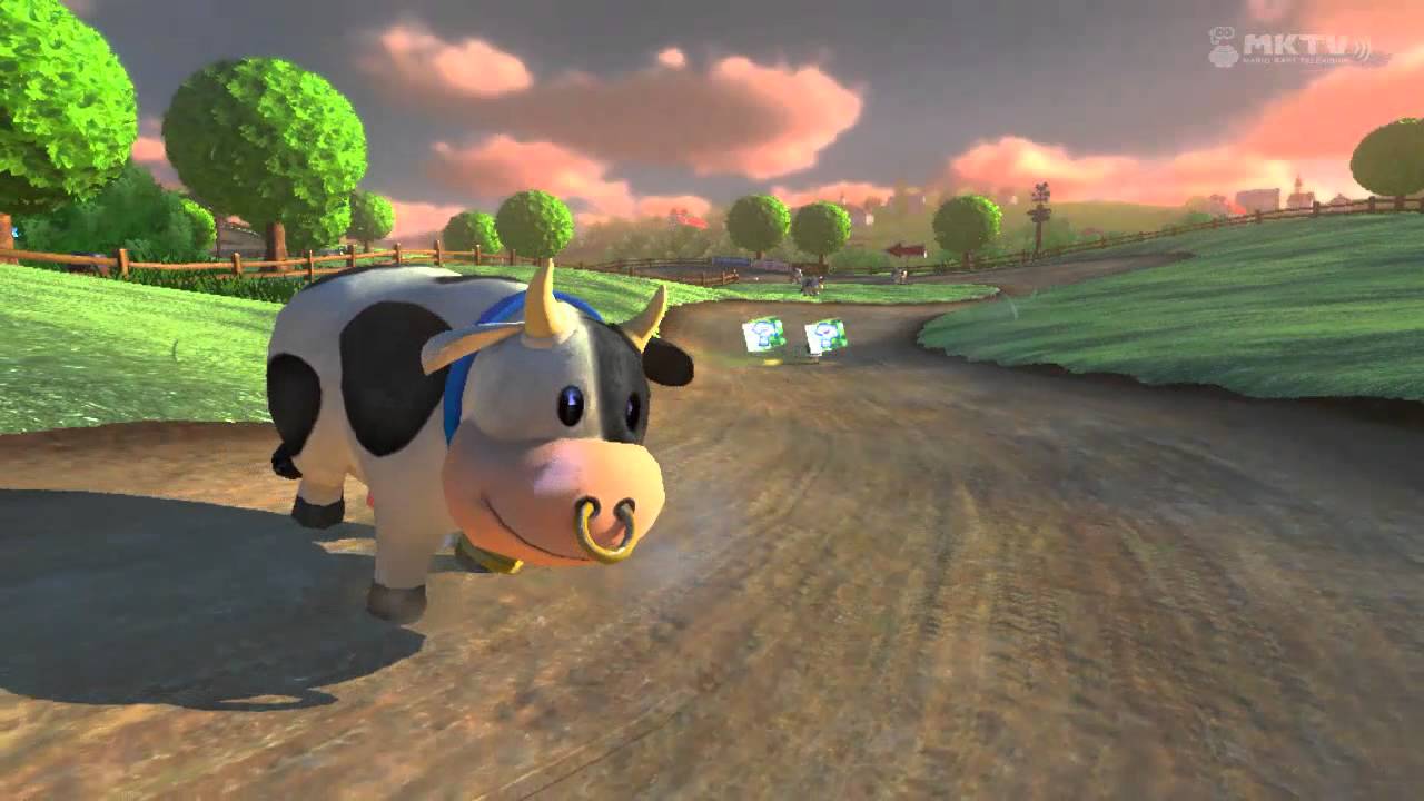 Wii U - Mario Kart 8 - (Wii) Moo Moo Meadows - YouTube