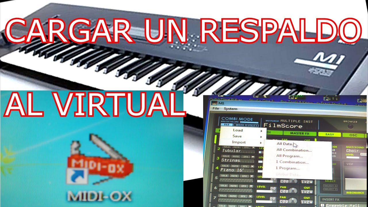 Sonidos del korg m1 físico cargados en korg m1 virtual - YouTube