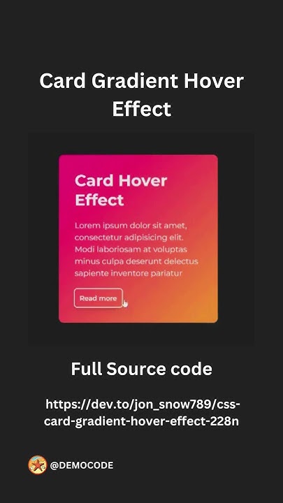 Css Card Gradient Hover Effect Animation Css Threejs Coding Developer Cssanimation 