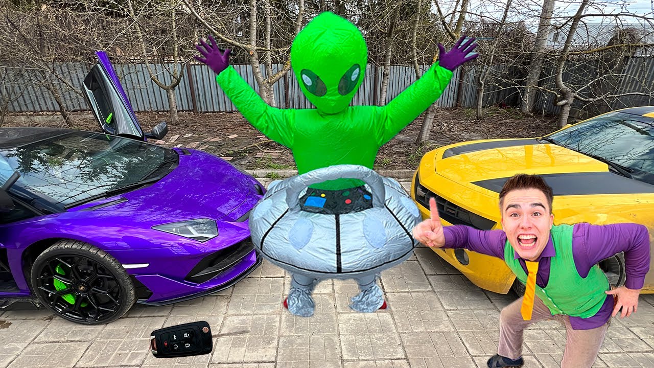 Aliens Stole Car Keys VS Mr. Joe on Lamborghini Roadster Kids Video ...