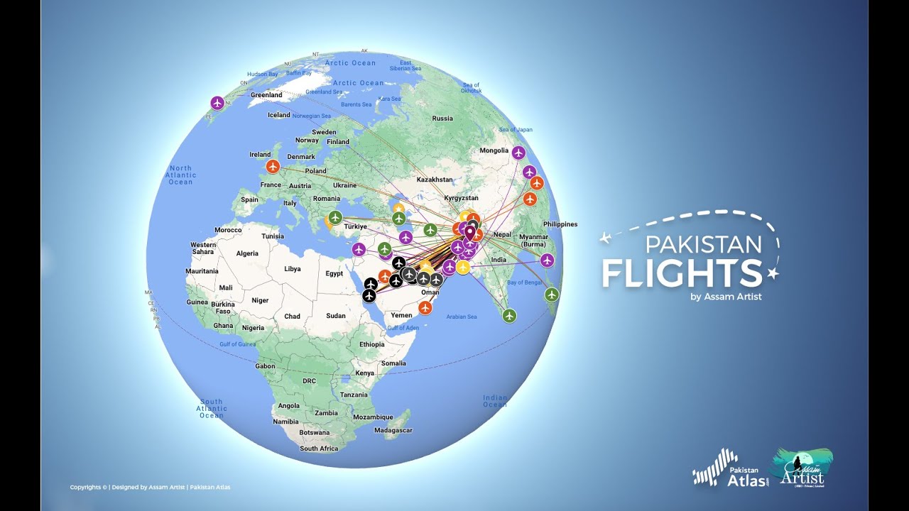Emirates Airlines Route Map Flights At Night: Mapping Airline Routes