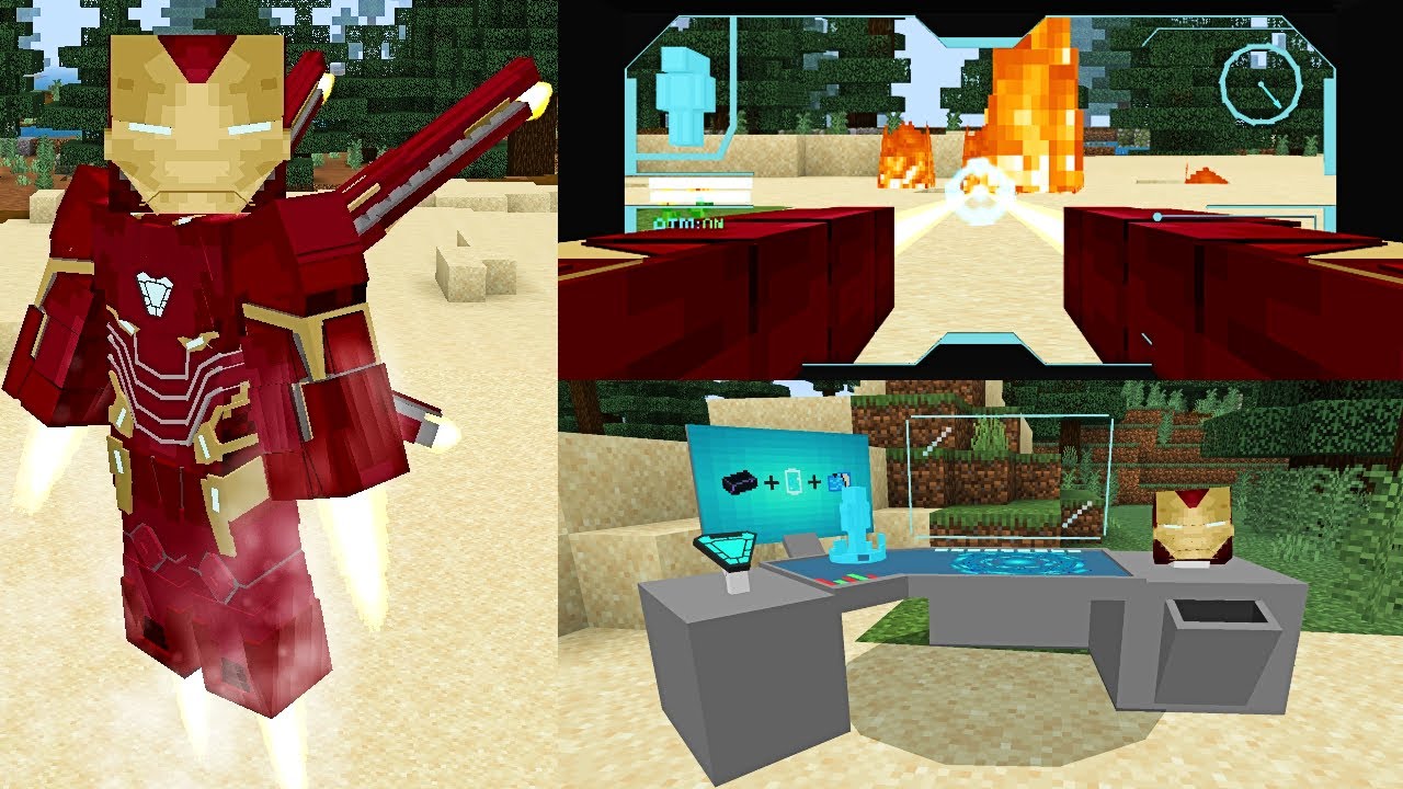 Mejor Addon de Iron Man para Minecraft PE || IRONMAN MK-50 - YouTube