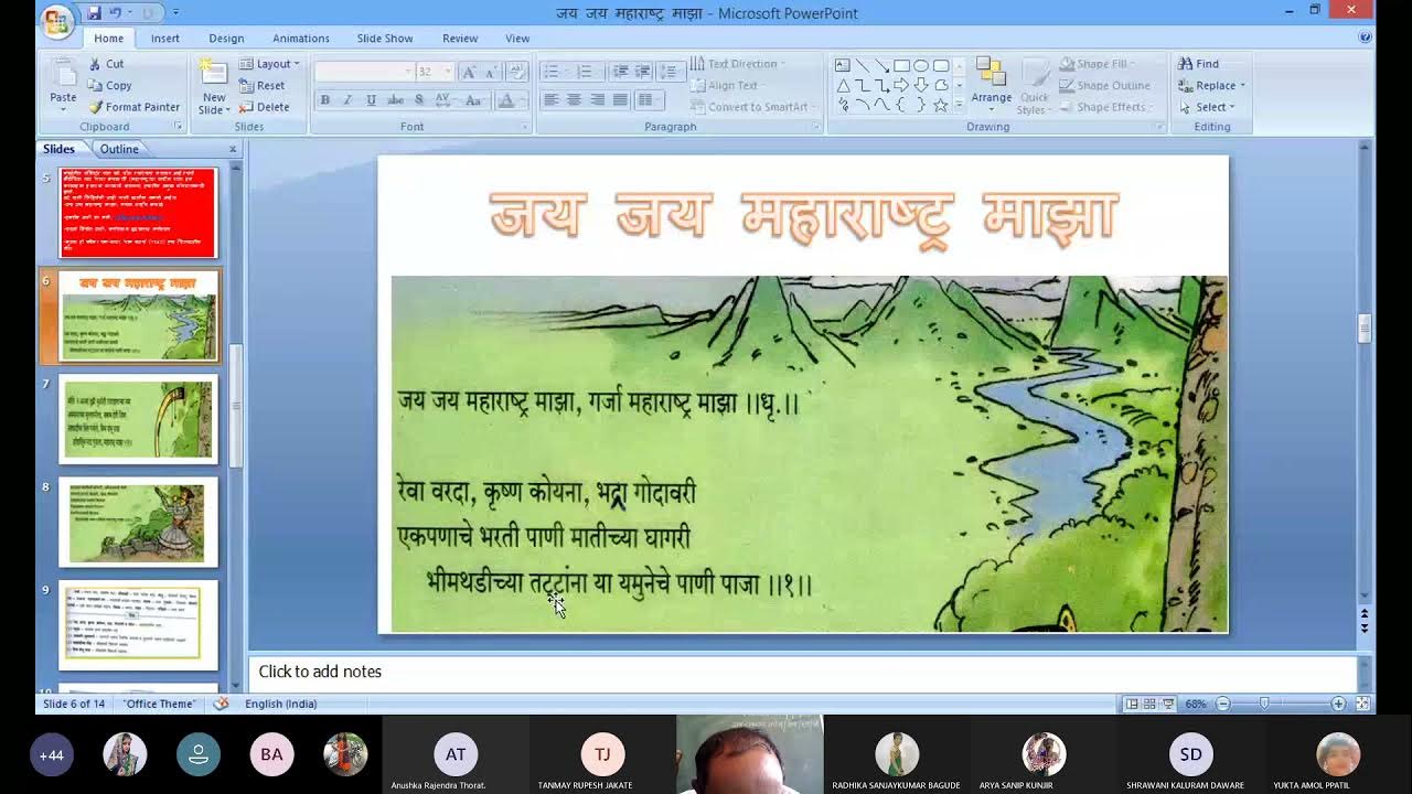 MARATHI KAVITA JAY JAY MAHARASHTRA MAJHA -RAJA BADHE-CLASS VII ...