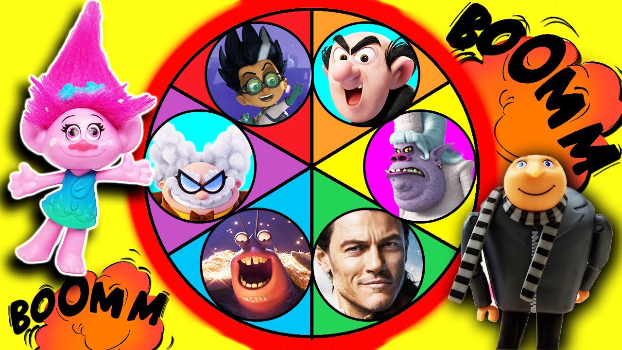 Gru & Poppy Play the Villain Spin The Wheel Game & Defeat Professor ...