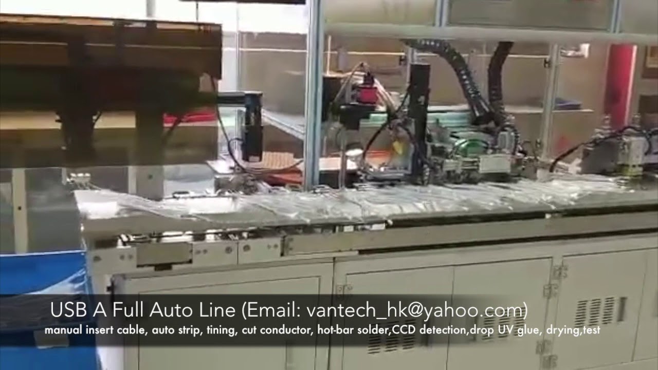 1,200-1,500pcs/hr Automatic USB A Soldering Full Line Machine - YouTube