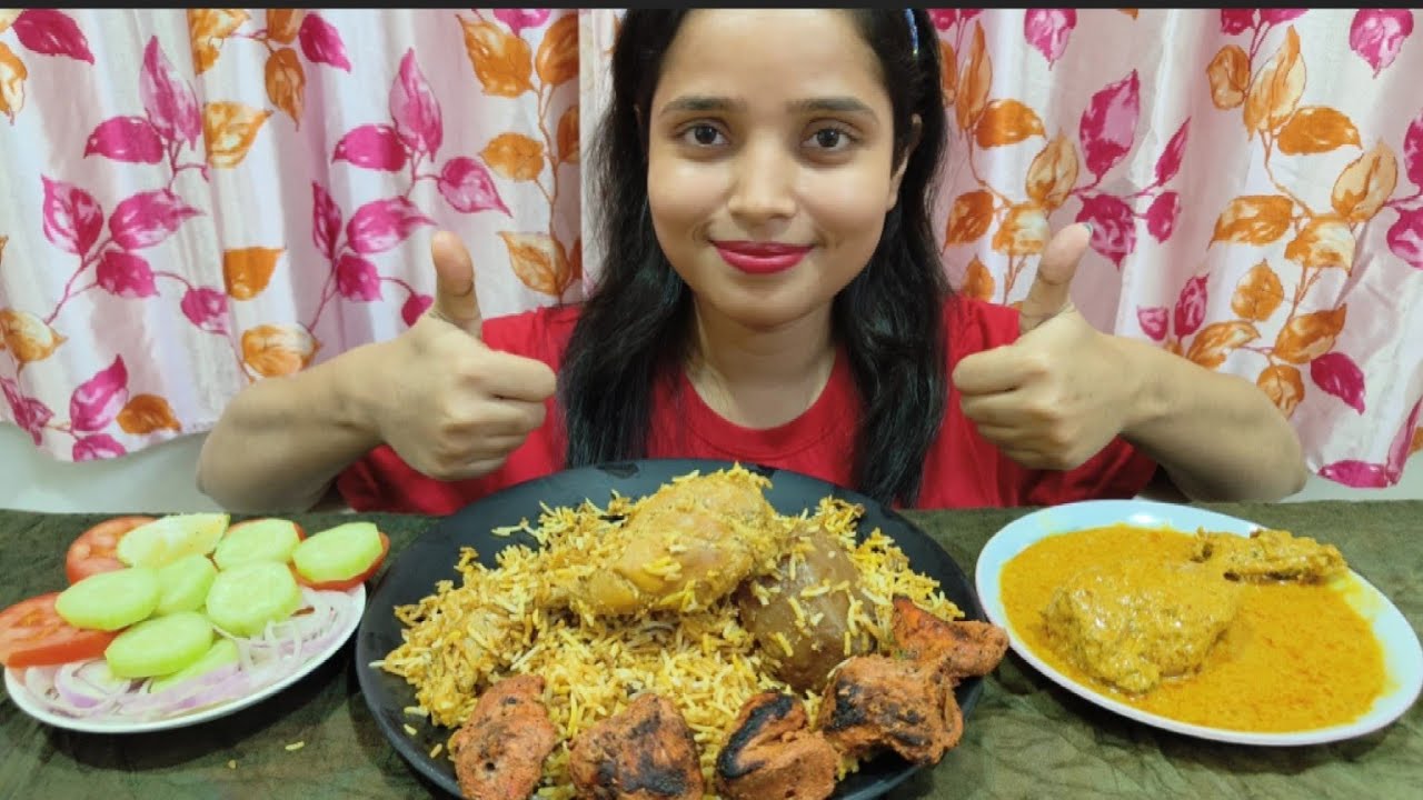 Chicken Biriyani, Chicken Tikka Kebab and Chicken Chaap Eating Show ...