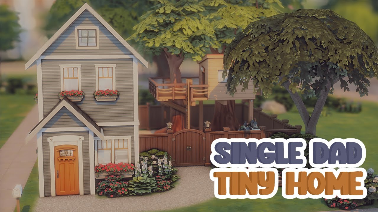 Single Dad Tiny Home Sims 4 Speed Build - YouTube