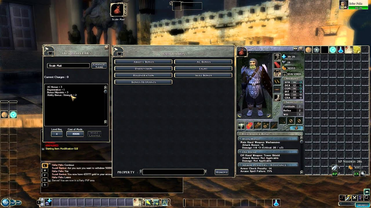 Neverwinter Nights 2 Realms of Trinity [RoT] Crafting system demo - YouTube