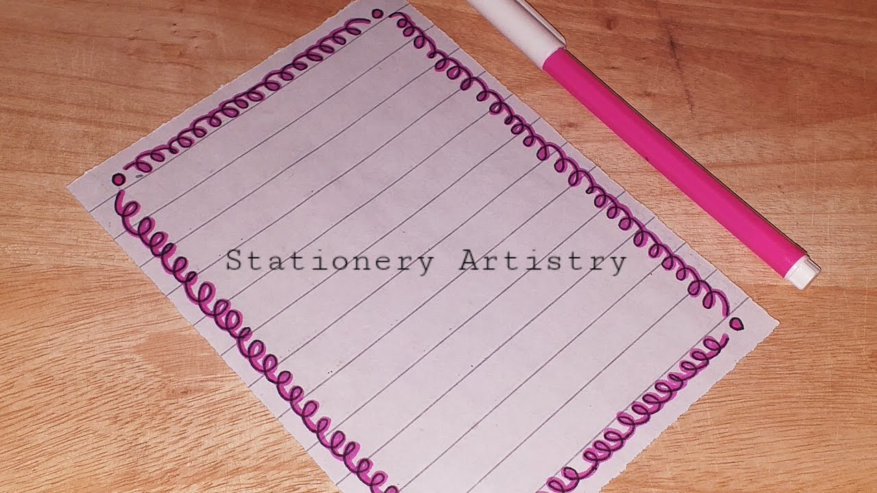 Quick Paper Border Design Idea | By Stationery Artistry - YouTube