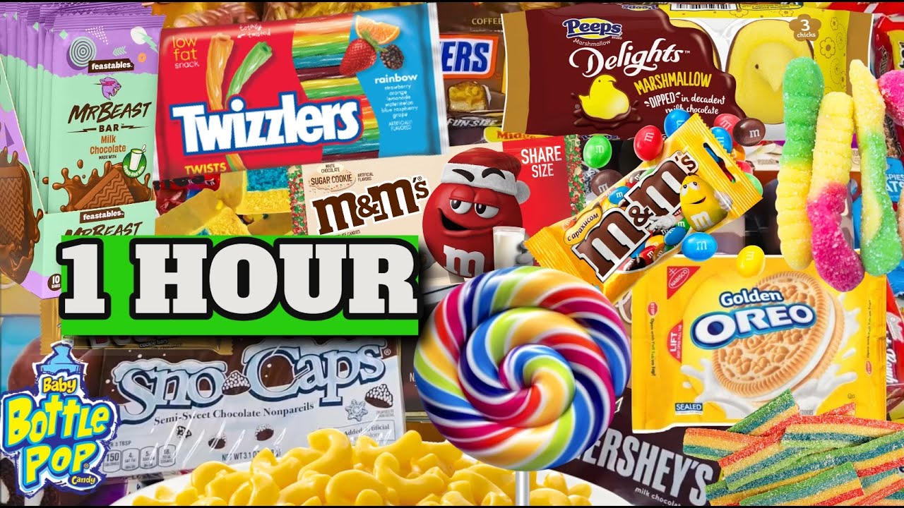 NEW PINK BLUE GREEN YELLOW BROWN RAINBOW CANDY SNACKS UNWRAPPING ASMR ...