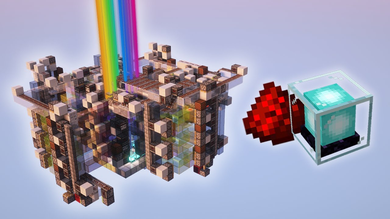 Minecraft's LARGEST Automatic Rainbow Beacon - YouTube
