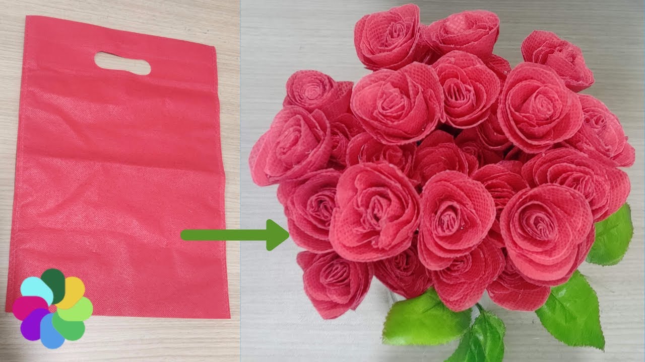 Amazing Trick 🌹 for DIY Red Rose Flower Bouquet making from bag ...
