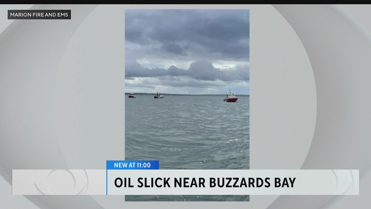 Oil slick found near Buzzards Bay being monitored by Coast Guard - YouTube