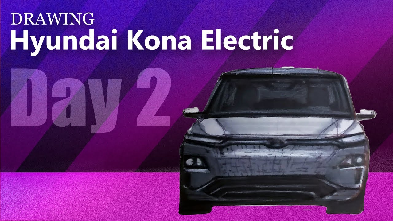 Hyundai Kona electric | Drawing Day2 : Front View - YouTube