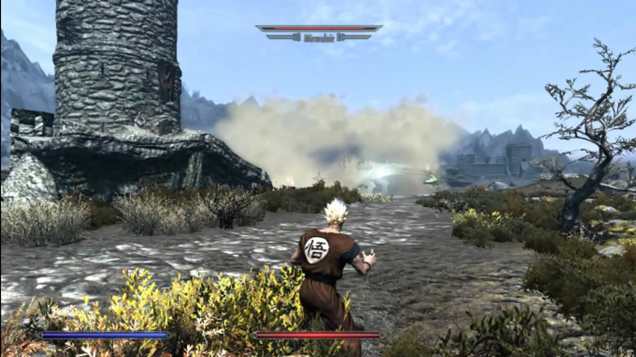 TESV Skyrim Feat. Son Goku from Dragon Ball Z - YouTube