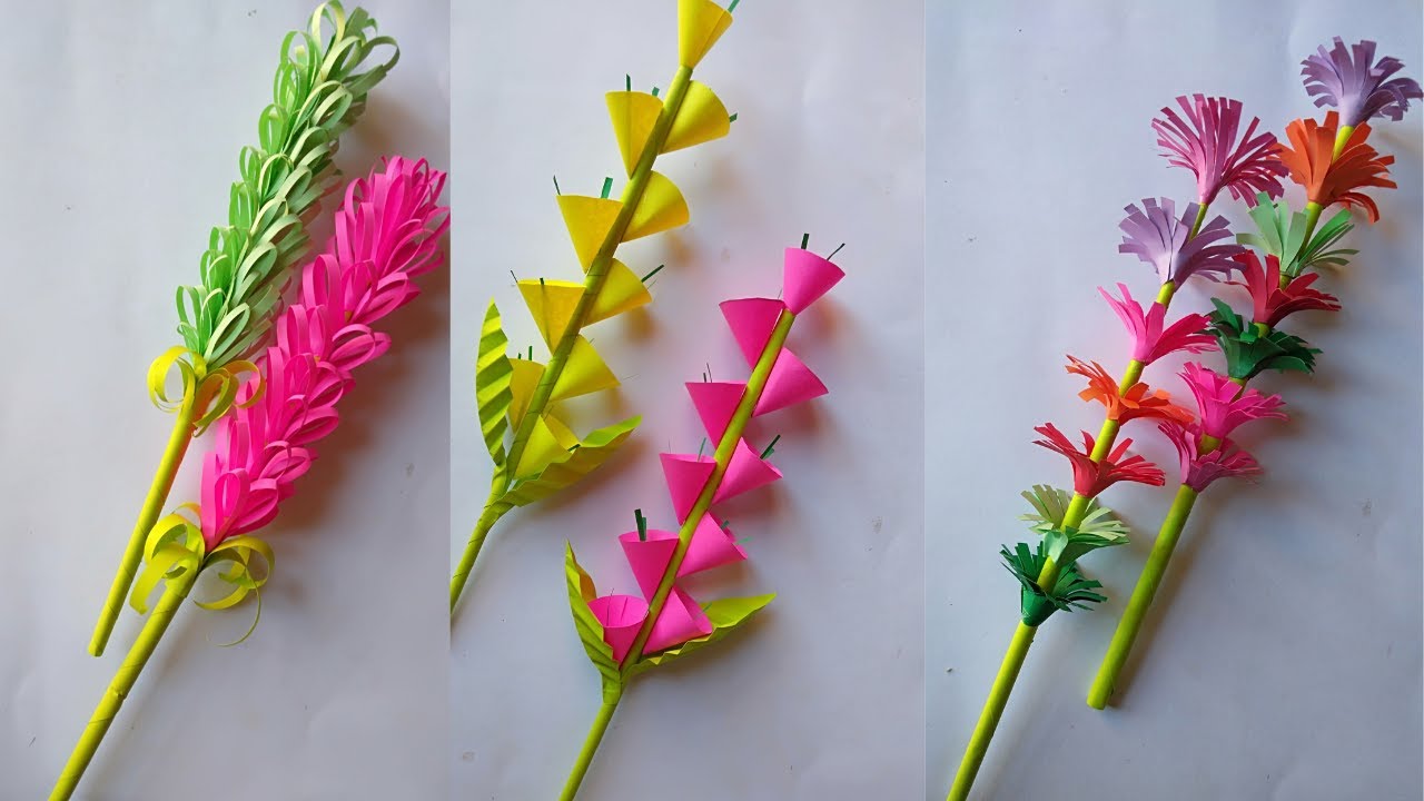 how to make paper sticky flower gift| easy room decoration ideas| art ...