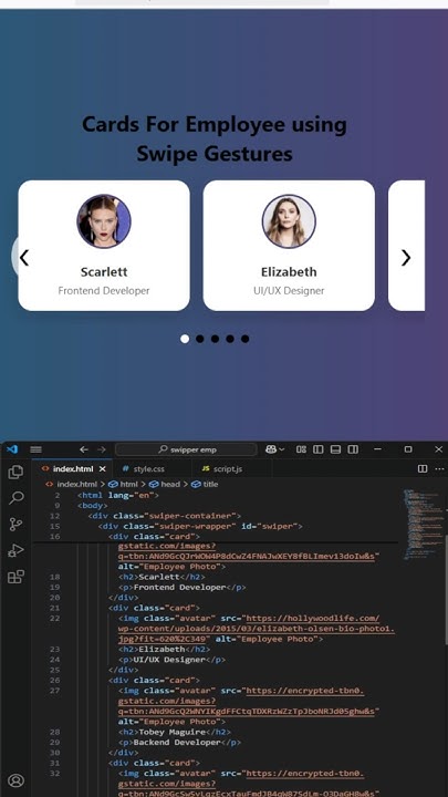 HTML CSS ANIMATION cards for website using swipe gesture #javascript #shots #shortvideo - YouTube