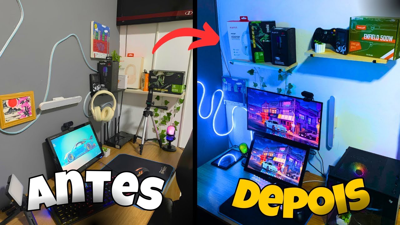 TRANSFORMEI MEU SETUP DE POBRE NO SETUP DOS SONHOS! Ficou fod@ - YouTube