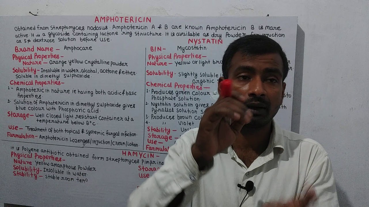 Amphotericin Nystatin Hamycin Pharmaceutical chemistry 2 - YouTube