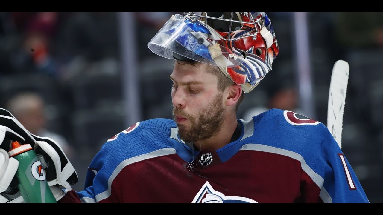 Avs goalie Semyon Varlamov day to day with lower body i njury - YouTube