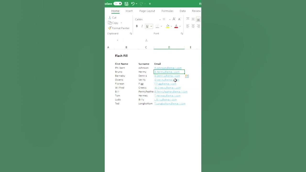 Use Flash Fill In Excel To Combine Or Extract Data Excel Exceltips Shorts Exceltutorial 