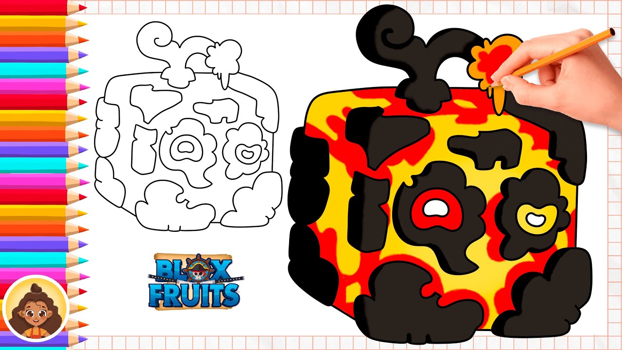 How to Draw Magma Fruit | from Blox Fruits - YouTube