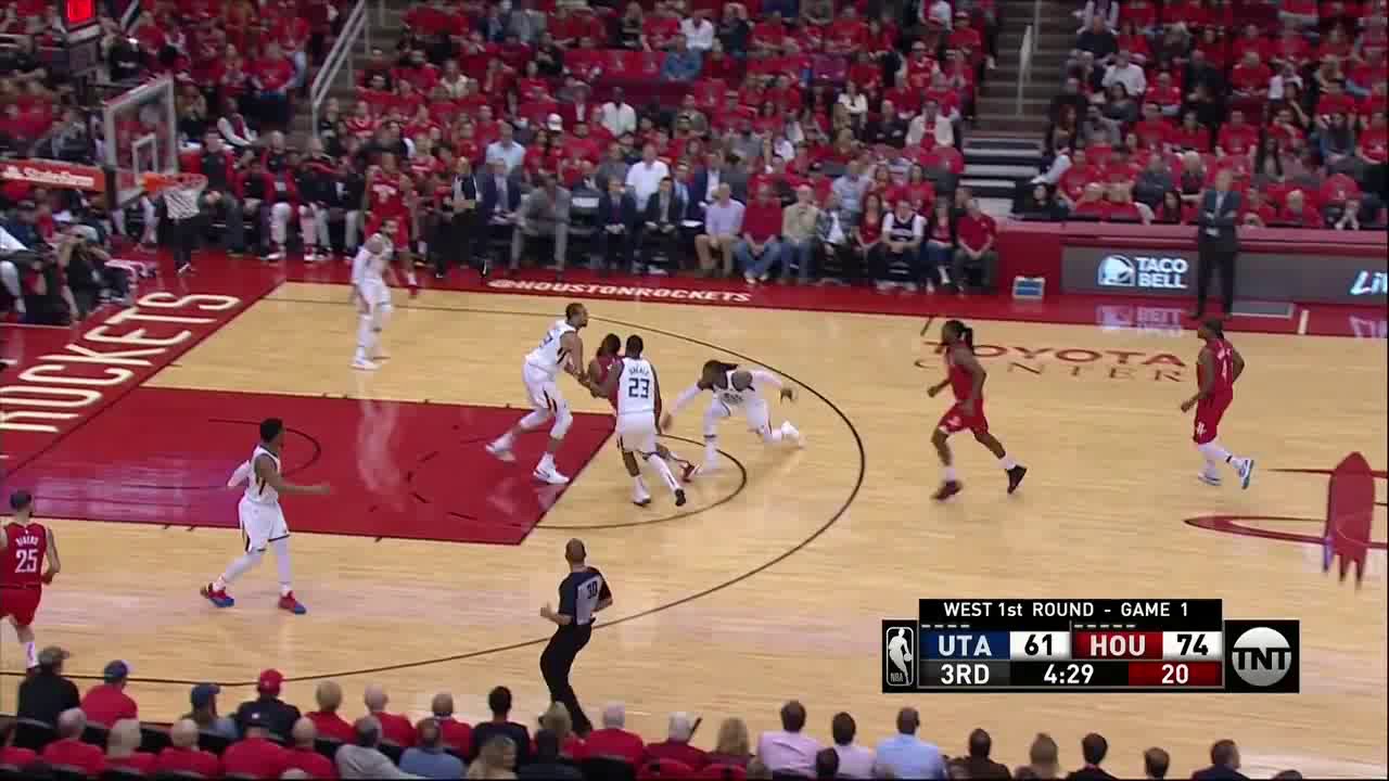 NBA, playoff 2019, Rockets vs. Jazz, Round 1, Game 1, Move 43, Rudy ...