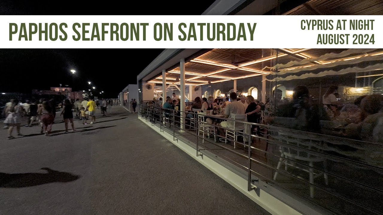 Paphos Sea Front On Saturday Night! - YouTube