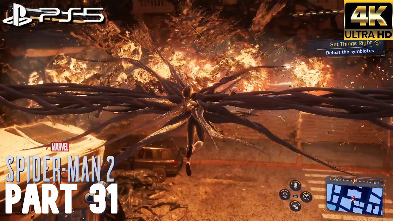 SPIDER-MAN 2, Part 31- Symbiote Behemoth Boss Fight (NO DAMAGE), Set ...
