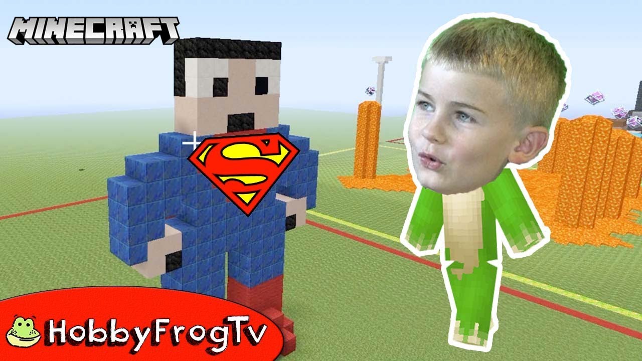 Minecraft Superman Build Challenge HobbyFrogTV - YouTube