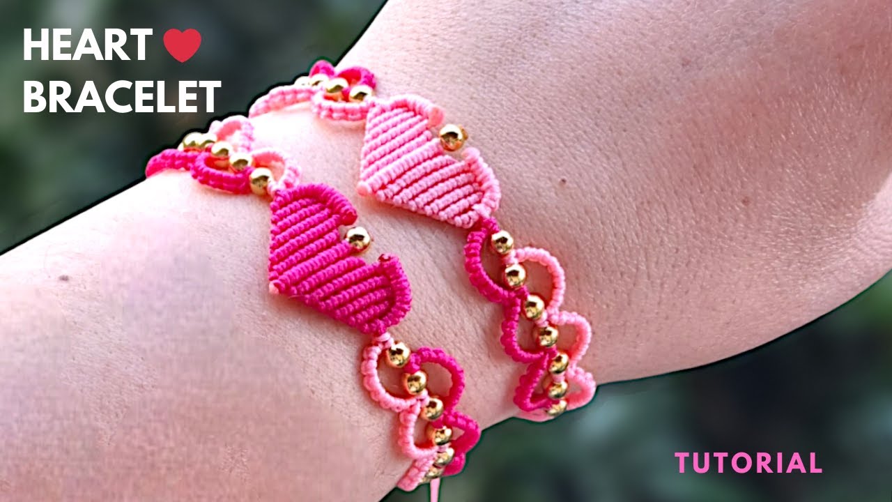 Heart ️ Macrame Bracelet /simple tutorial/ #bracelet - YouTube