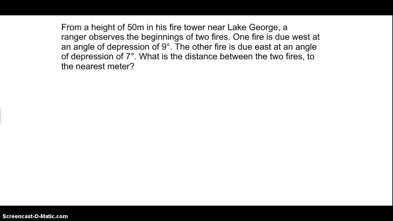 Trig. Ratio Word Problem Examples - YouTube