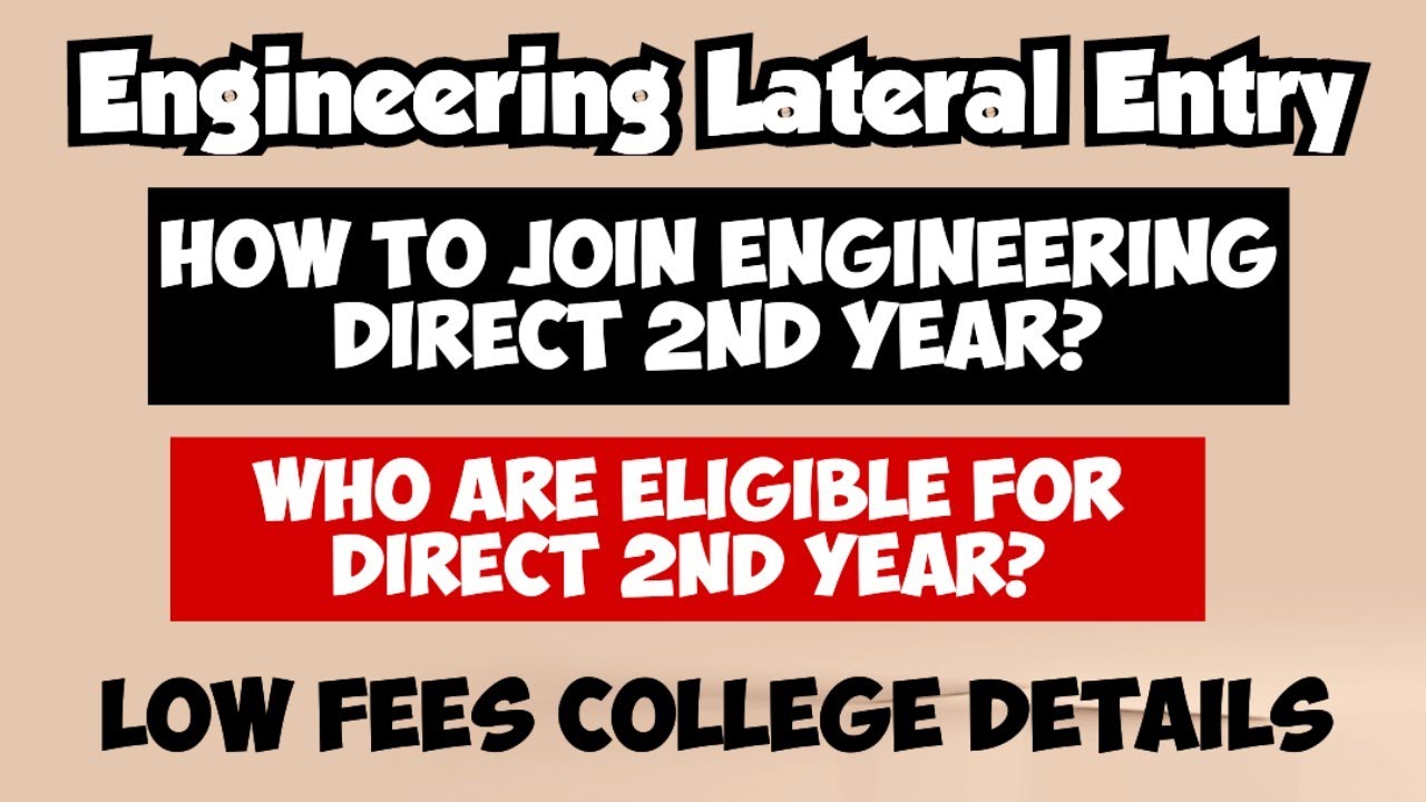 Engineering Lateral Entry|Counselling|2024|How to Join direct 2nd year ...