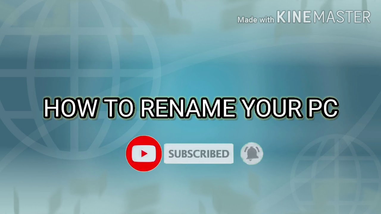 HOW TO RENAME YOUR PC WINDOWS 10 - YouTube