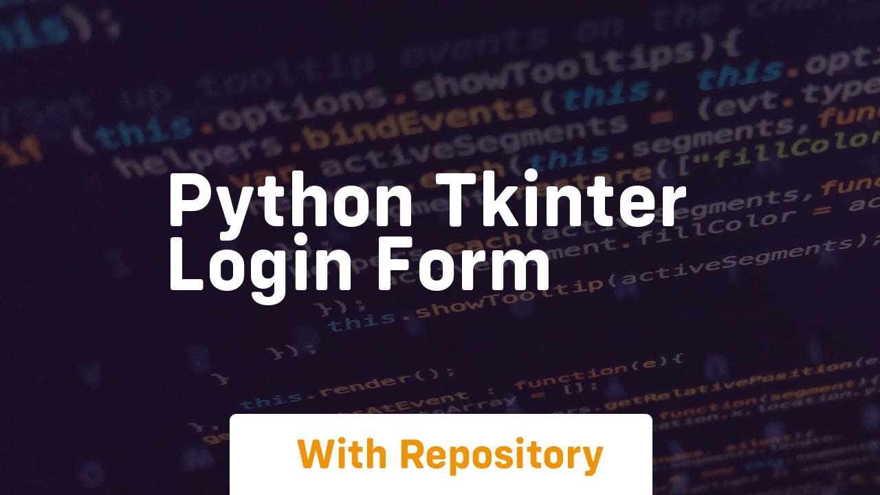 python tkinter login form - YouTube