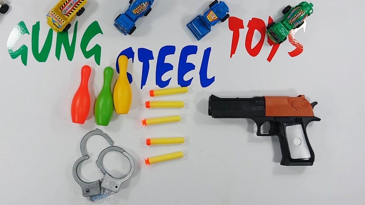 Black Nerf Gun Toys And Handcuffs Police For Kids Playing - YouTube