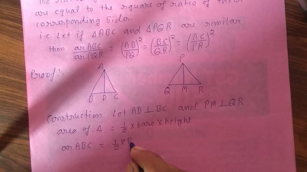 Theorem area similar triangles - YouTube