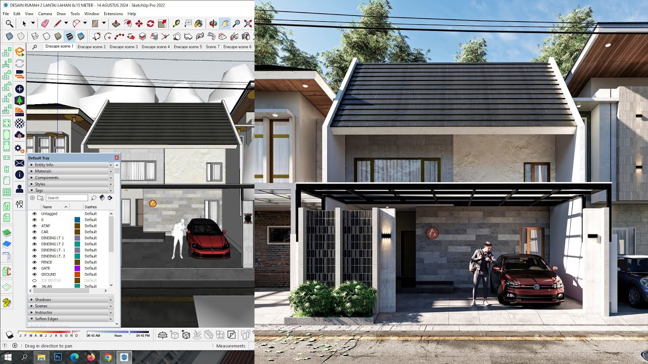 TUTORIAL ENSCAPE RENDERING REALISTIC EXTERIOR | DAY SETTING - YouTube