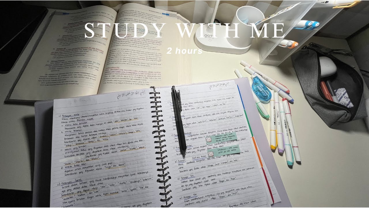2-HOUR STUDY WITH ME 📚 [no break, relaxing campfire for concentration ...