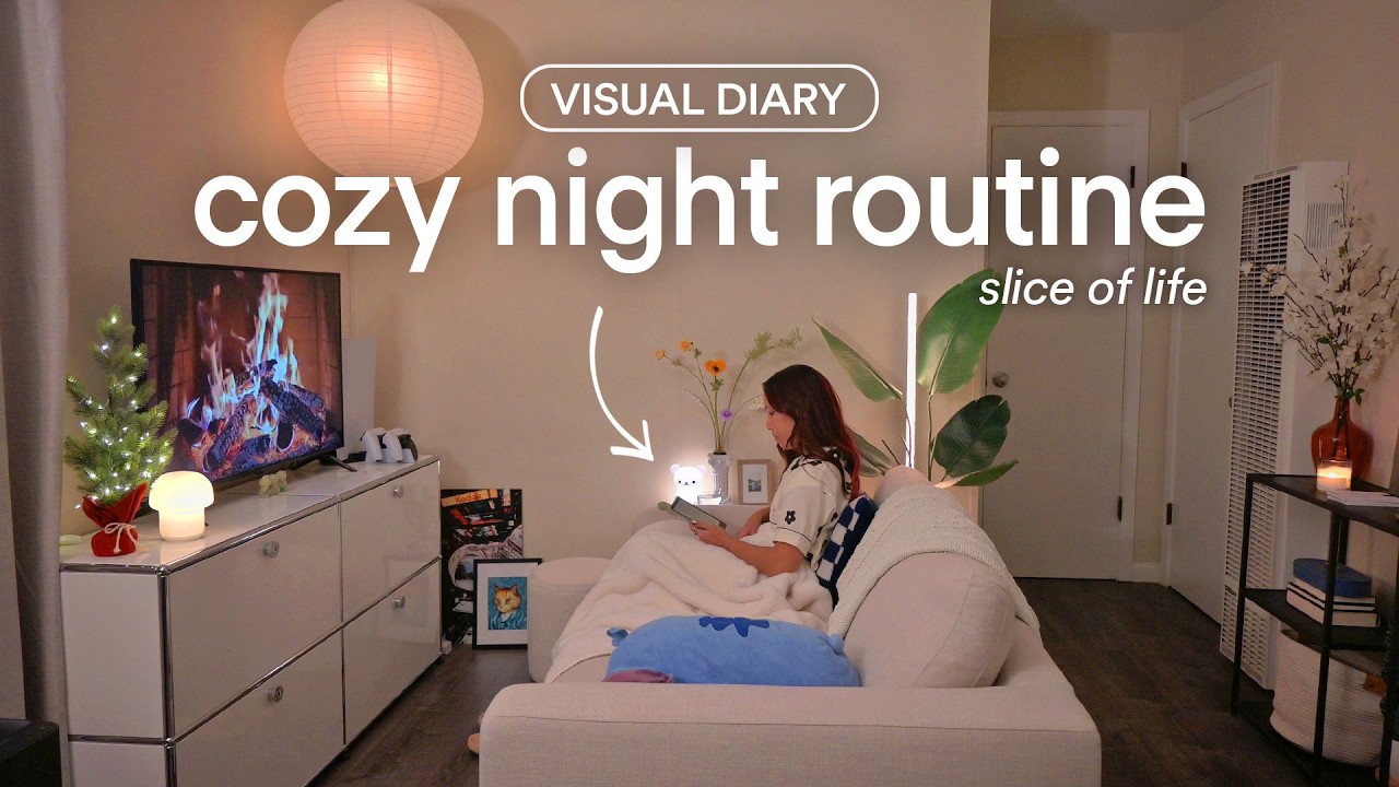 a homebody’s cozy winter night routine 🎄 ️🌙 slice of life visual diary - YouTube