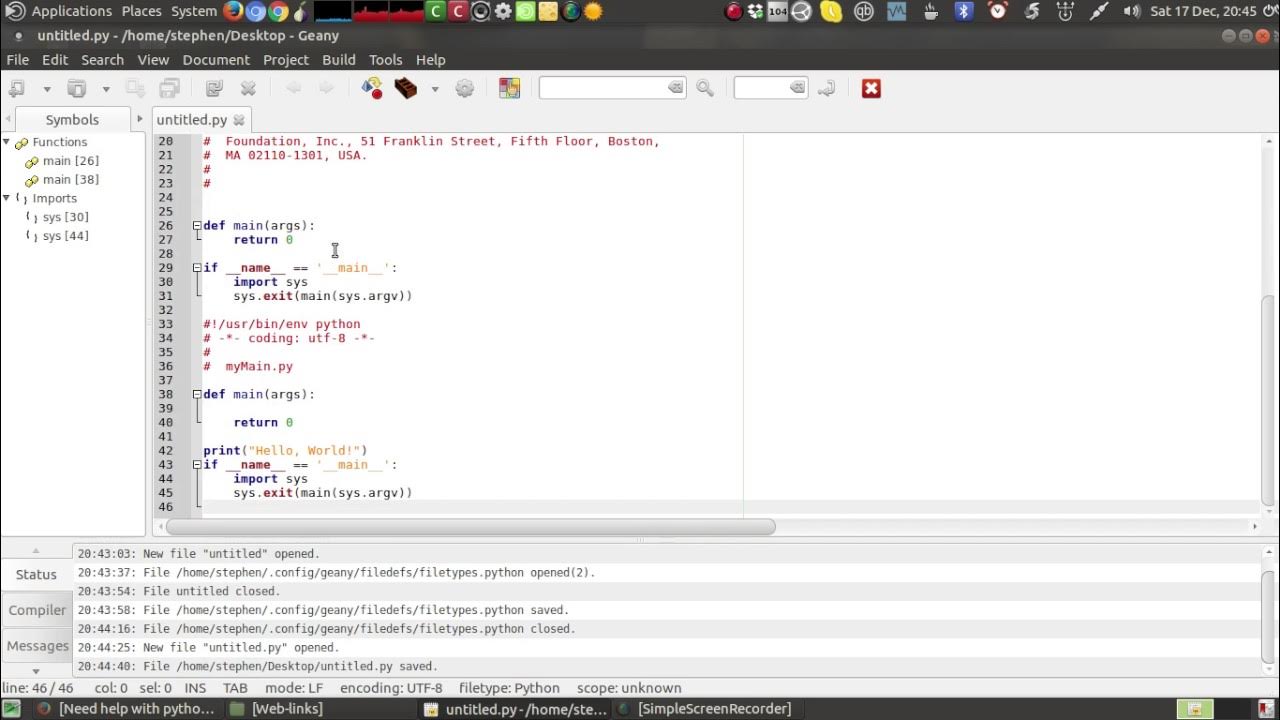 geany python problem - YouTube