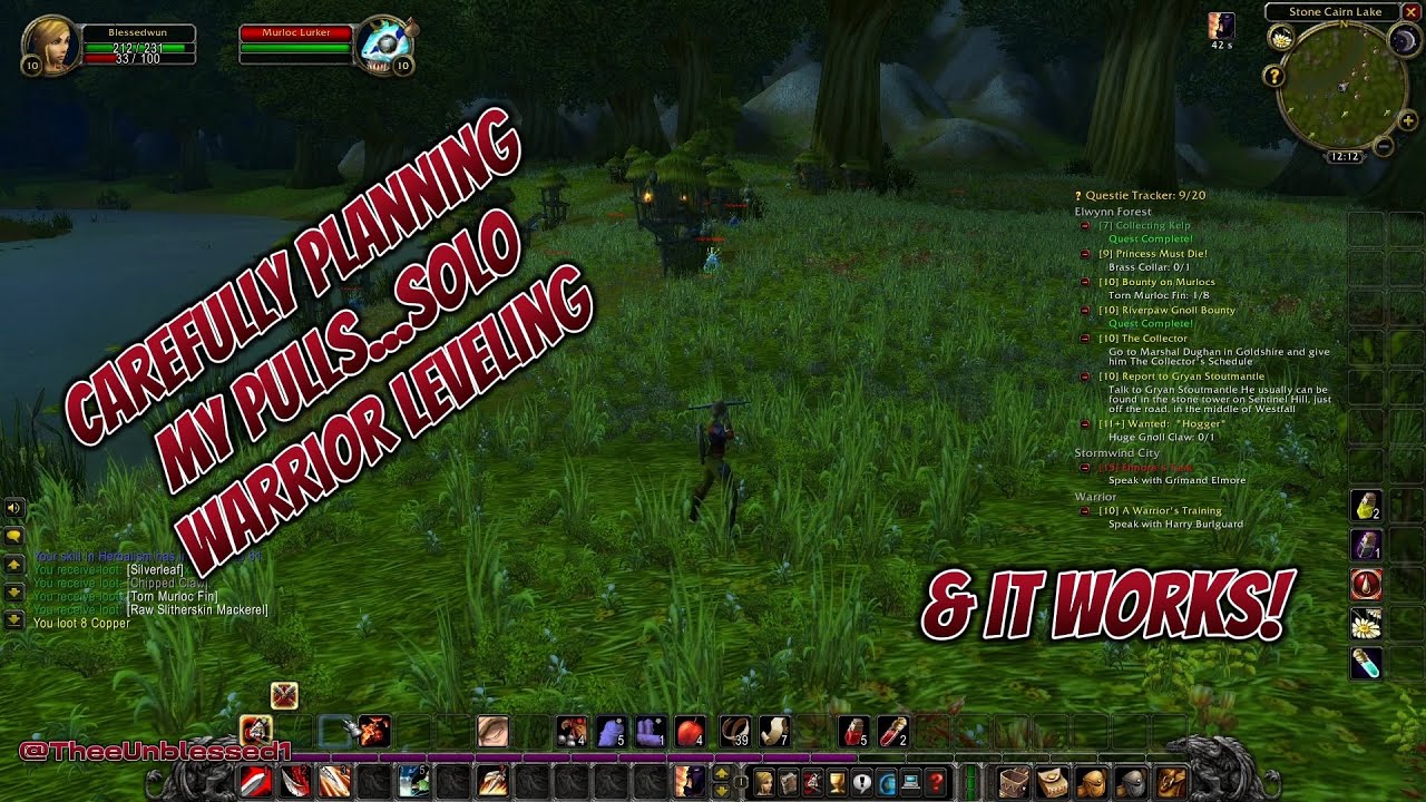 World of Warcraft Classic Warrior Elwynn Forest Questline, Solo ...
