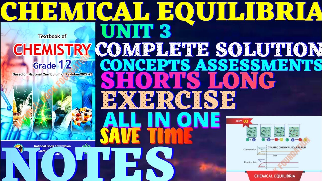 CHEMICAL EQUILIBRIA unit 3 NOTES CLASS 12 SOLUTION FBISE NBF 2025 notes ...