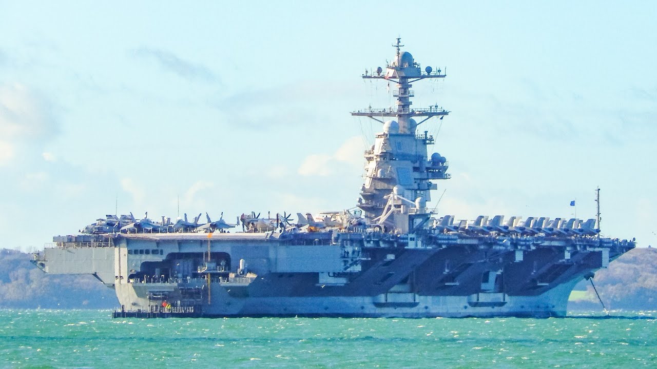 Total fail drone footage of USS GERALD R FORD aircraft carrier, Thanks ...