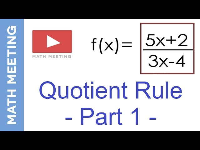 Quotient Rule Example Youtube 3.1 Product And Quotient Rules YouTube