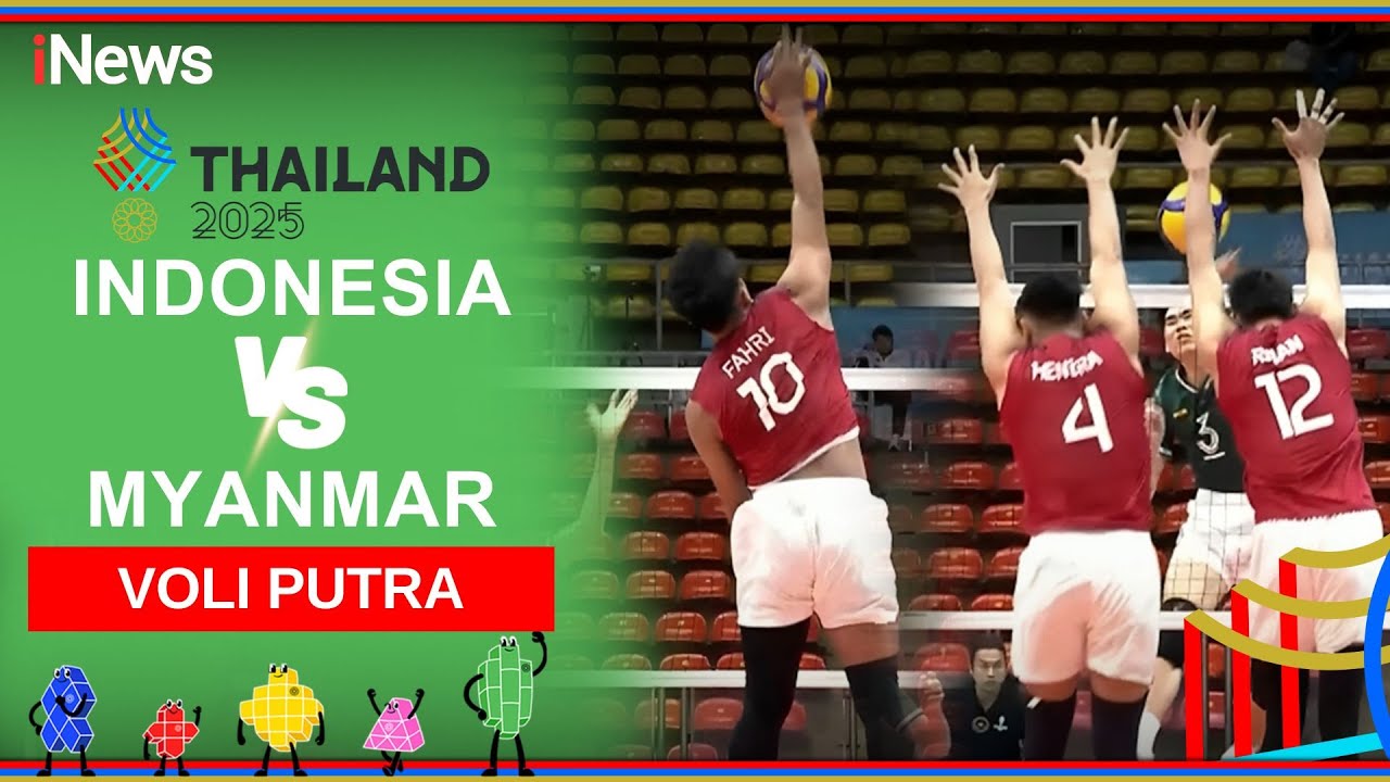 FULL HIGHLIGHTS Indonesia VS Myanmar | Skor: 3-0 | Voli Putra SEA Games ...