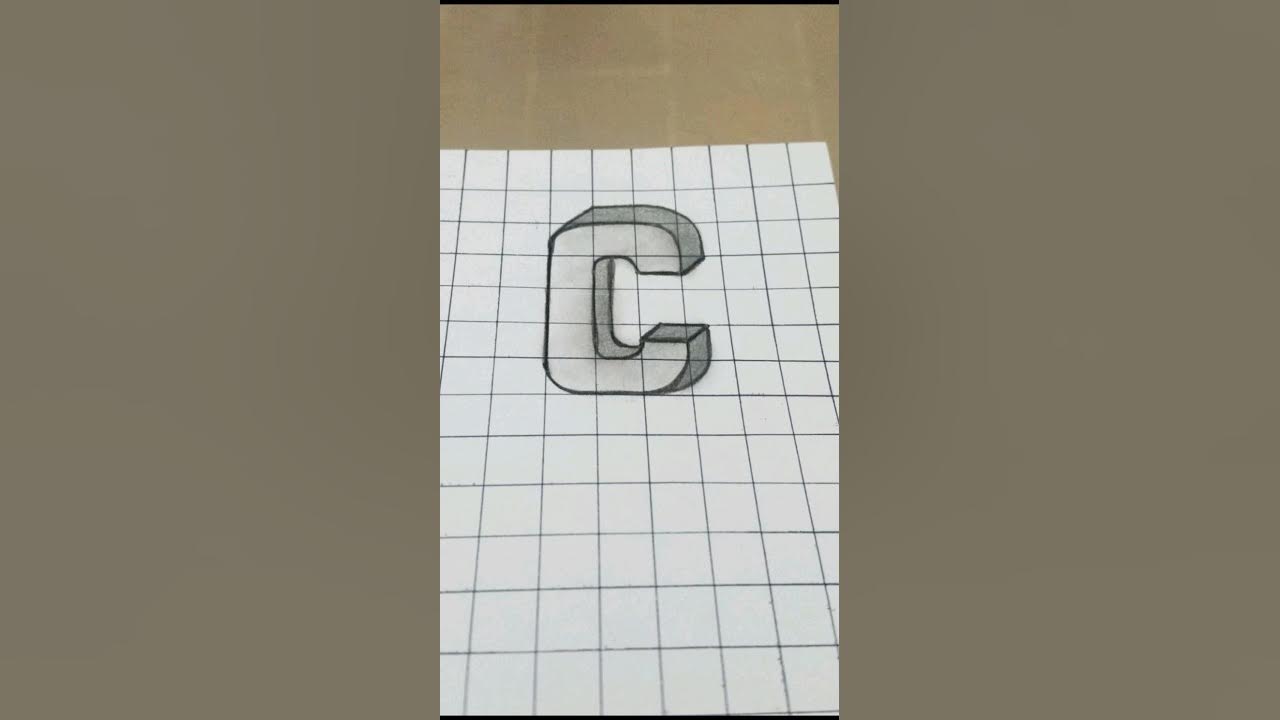 How To Drawing 3D Letter C 😍 Very Easy 💙 #shorts #3d #drawing #art # ...