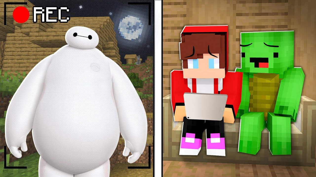 JJ and Mikey Got BAYMAX on a Hidden Camera in Minecraft! - Maizen - YouTube