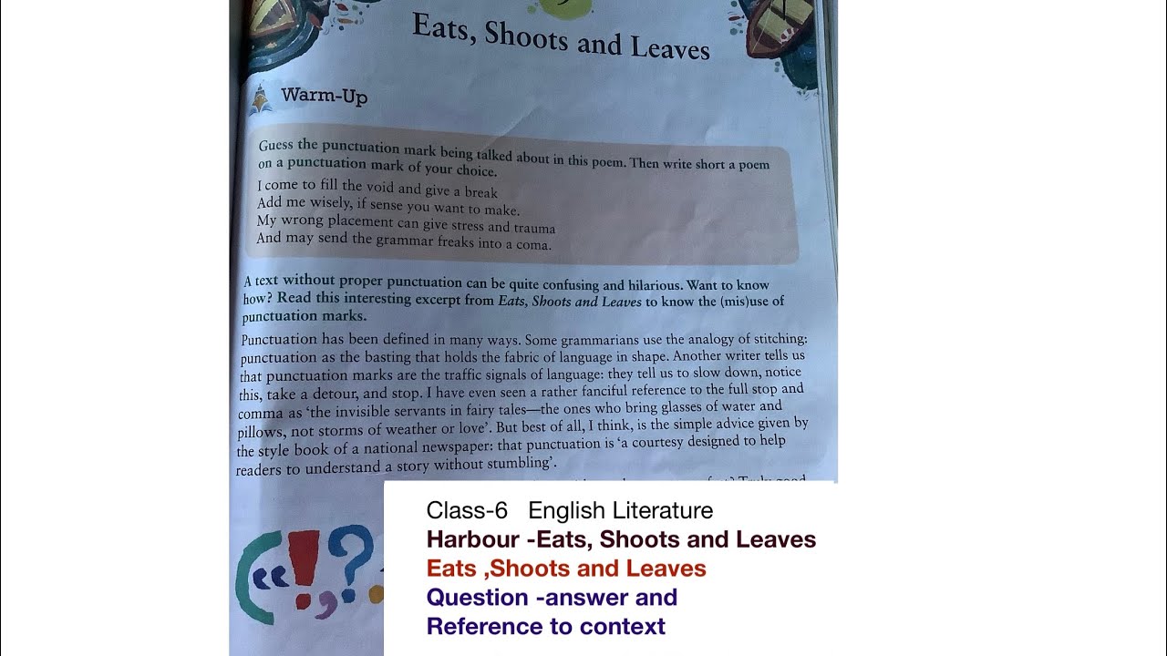 #Eats shoots and leaves#class6 &7#icse#what #why #question answer and# ...